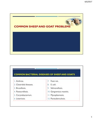 Common sheep and goat problems | PDF