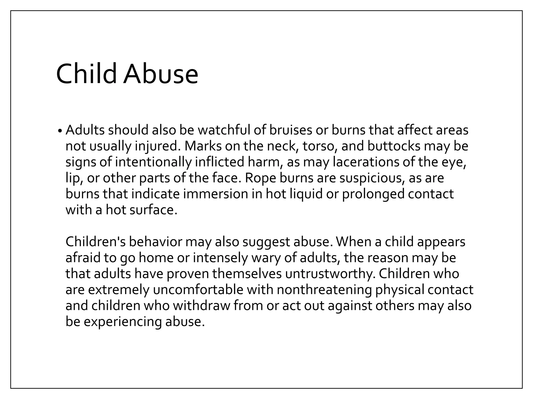 Common Signs of Child Abuse | PPT