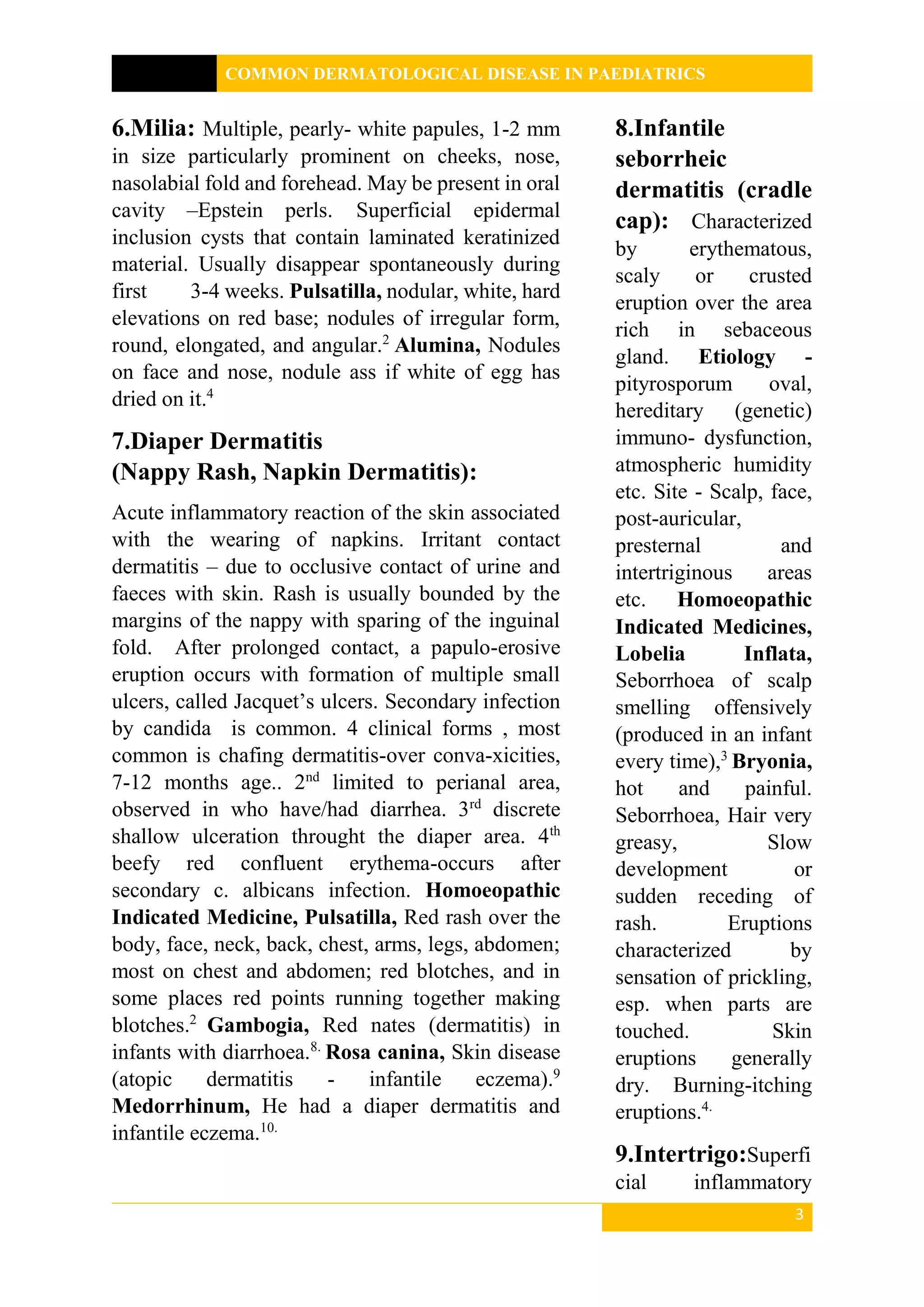 Common Dermatological Disease in Paediatrics and Homoeopathy Medical ...