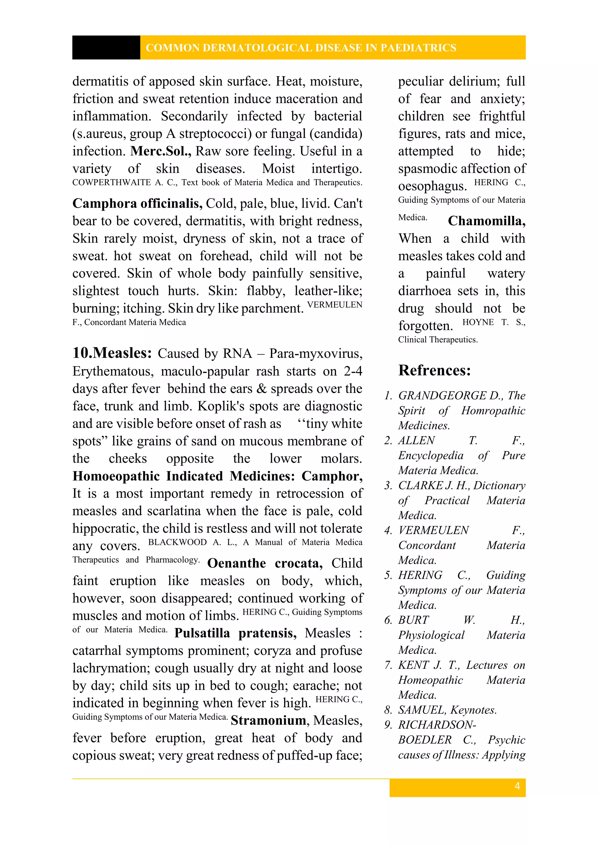 Common Dermatological Disease in Paediatrics and Homoeopathy Medical ...