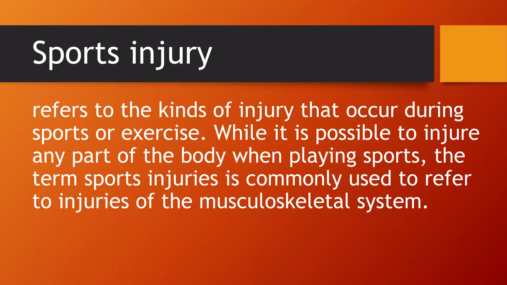 Common Sports Injuries | PPTX