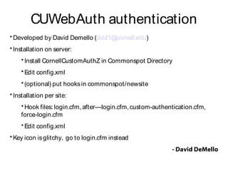 Commonspot installation at cornell university library | PPT
