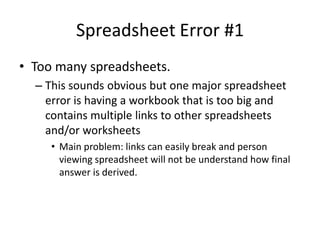 Common Spreadsheet Errors Doyle | PPT