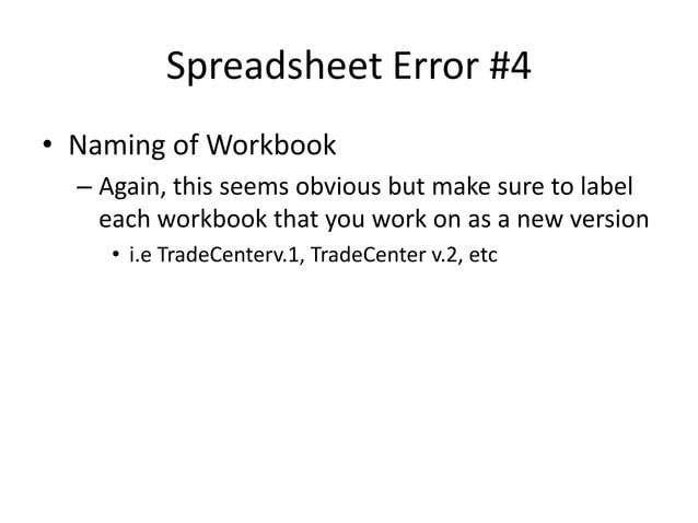 Common Spreadsheet Errors Doyle | PPT