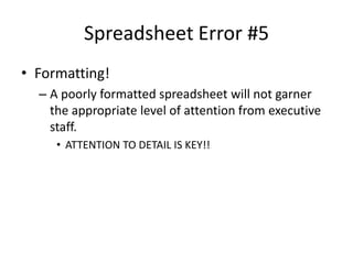 Common Spreadsheet Errors Doyle | PPT