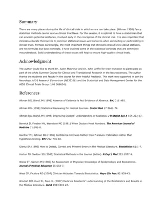 Common Statistical Concerns in Clinical Trials | PDF