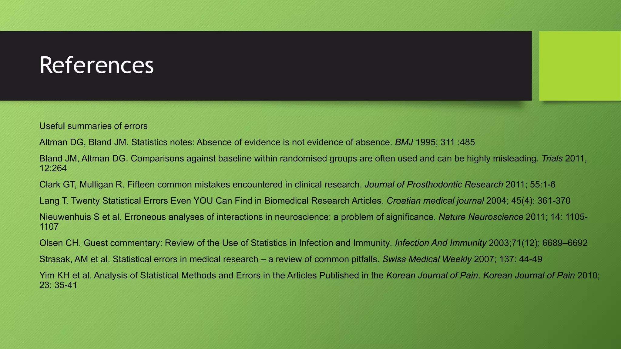 Common statistical errors in medical publications | PDF
