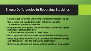 Common statistical errors in medical publications | PDF