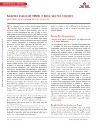 Common statistical pitfalls in basic science research | PDF