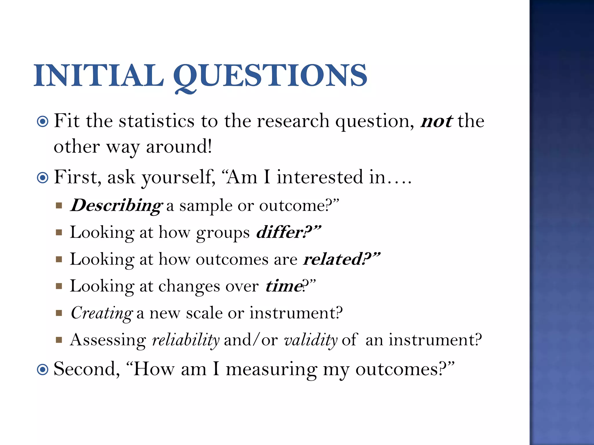 Commonly Used Statistics in Survey Research | PPTX