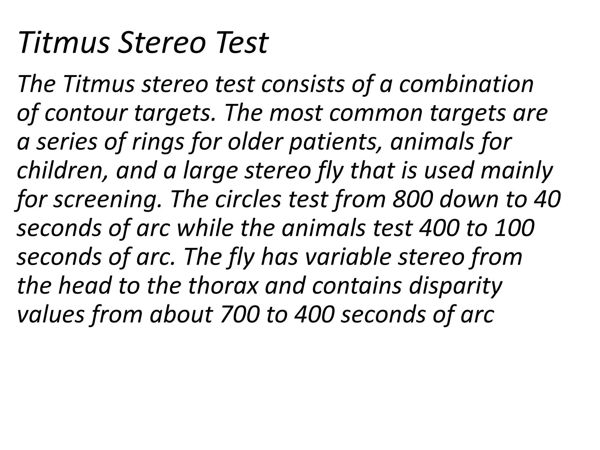 Common stereopsis test | PPT