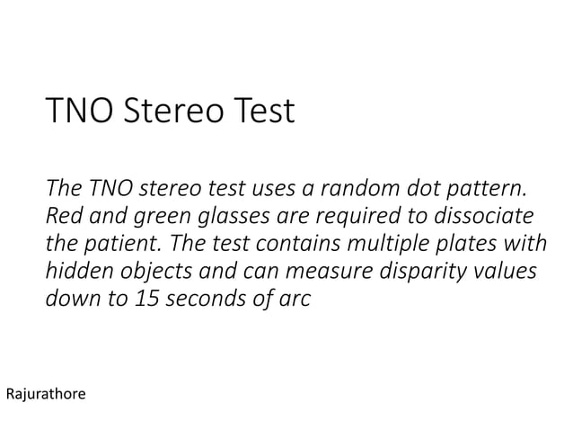 Common stereopsis test | PPT