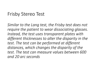 Common stereopsis test | PPT