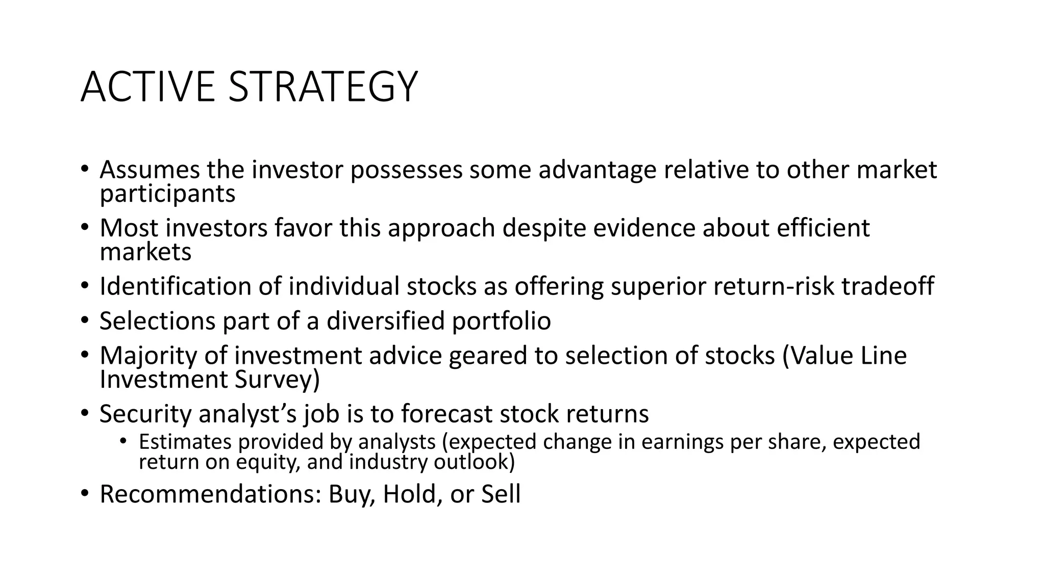 Common stocks strategy and analysis | PPTX