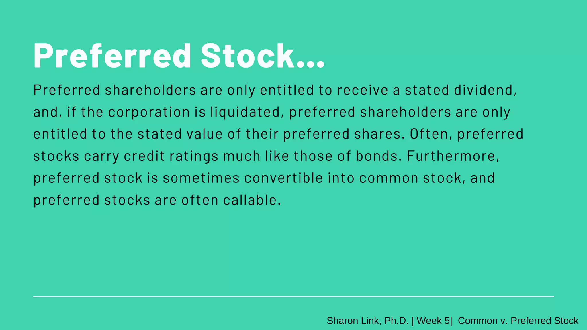 Common Stock v. Preferred Stock | PDF