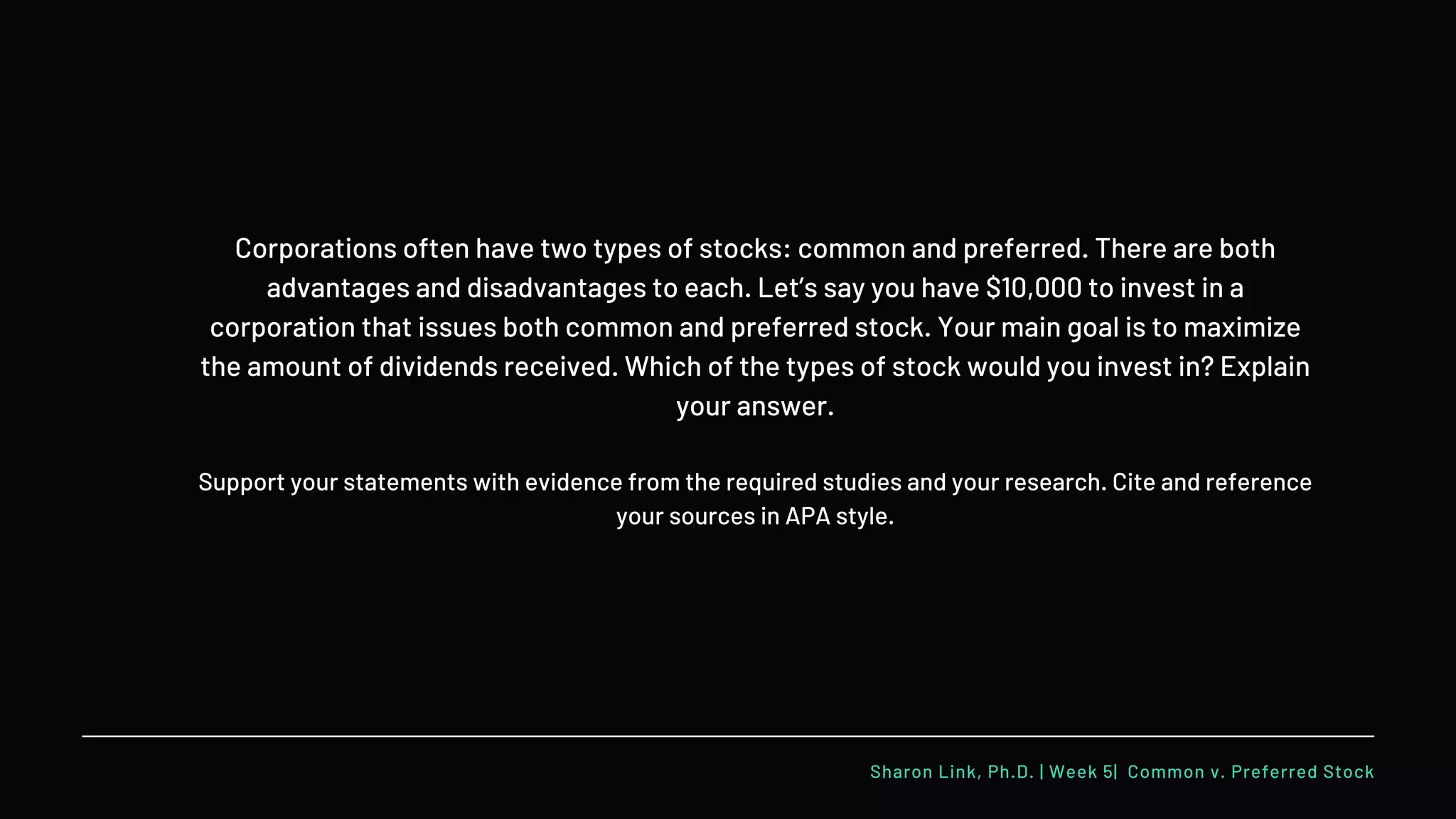 Common Stock v. Preferred Stock | PDF