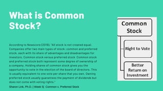 Common Stock v. Preferred Stock | PDF