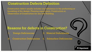 Common Structural Defects in building construction | PPTX