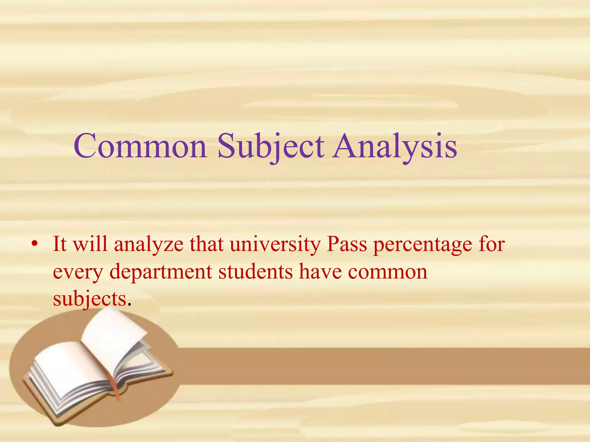 Common subject analysis module | PPT