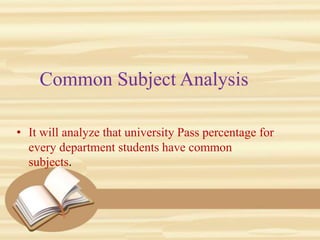 Common subject analysis module | PPT