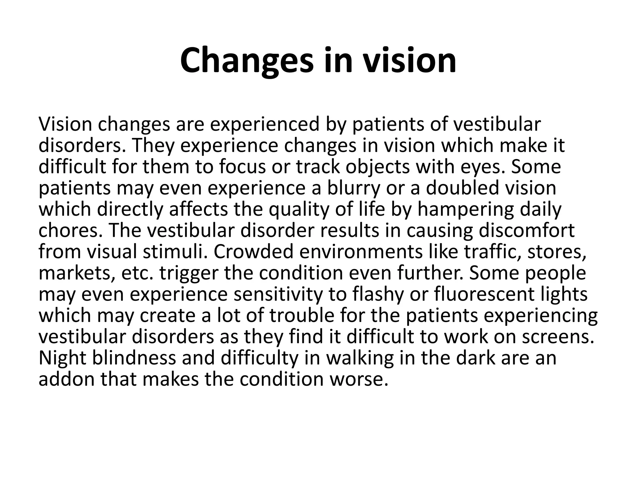 Common symptoms of vestibular disorders | PPTX