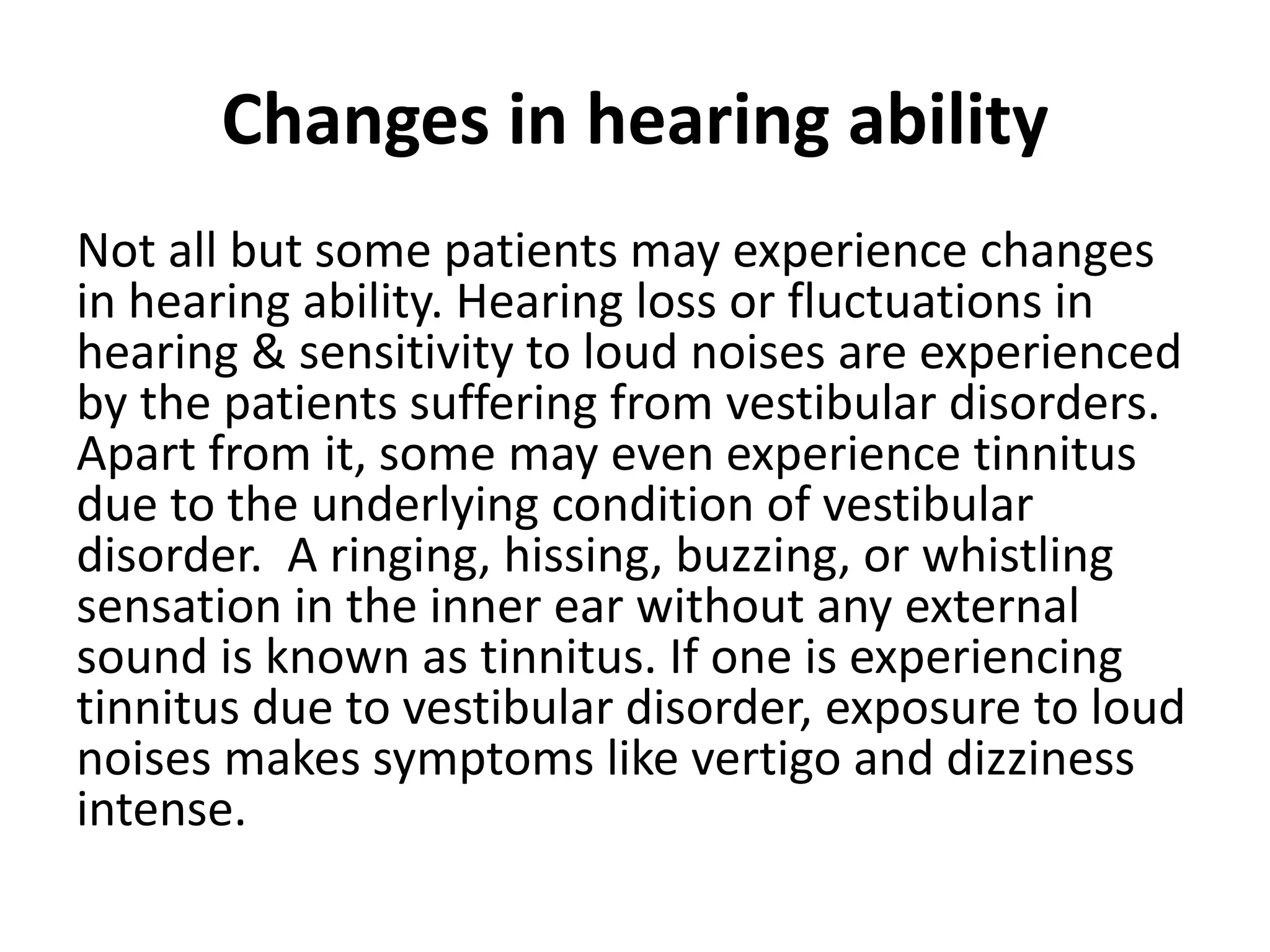 Common symptoms of vestibular disorders | PPTX