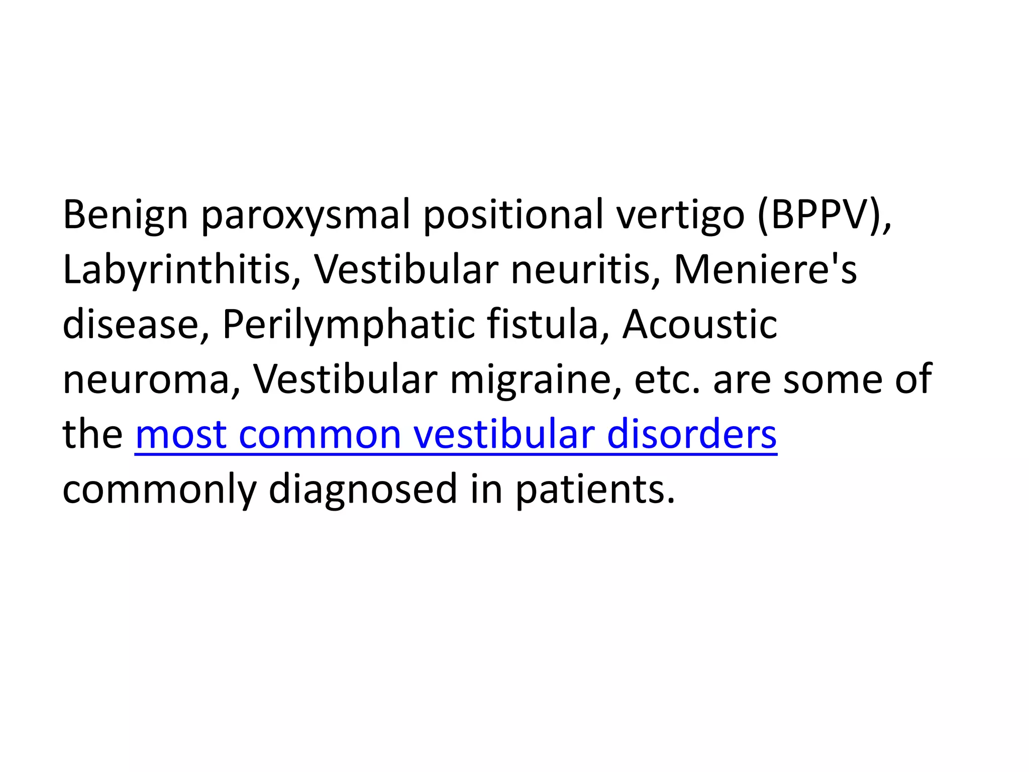 Common symptoms of vestibular disorders | PPTX