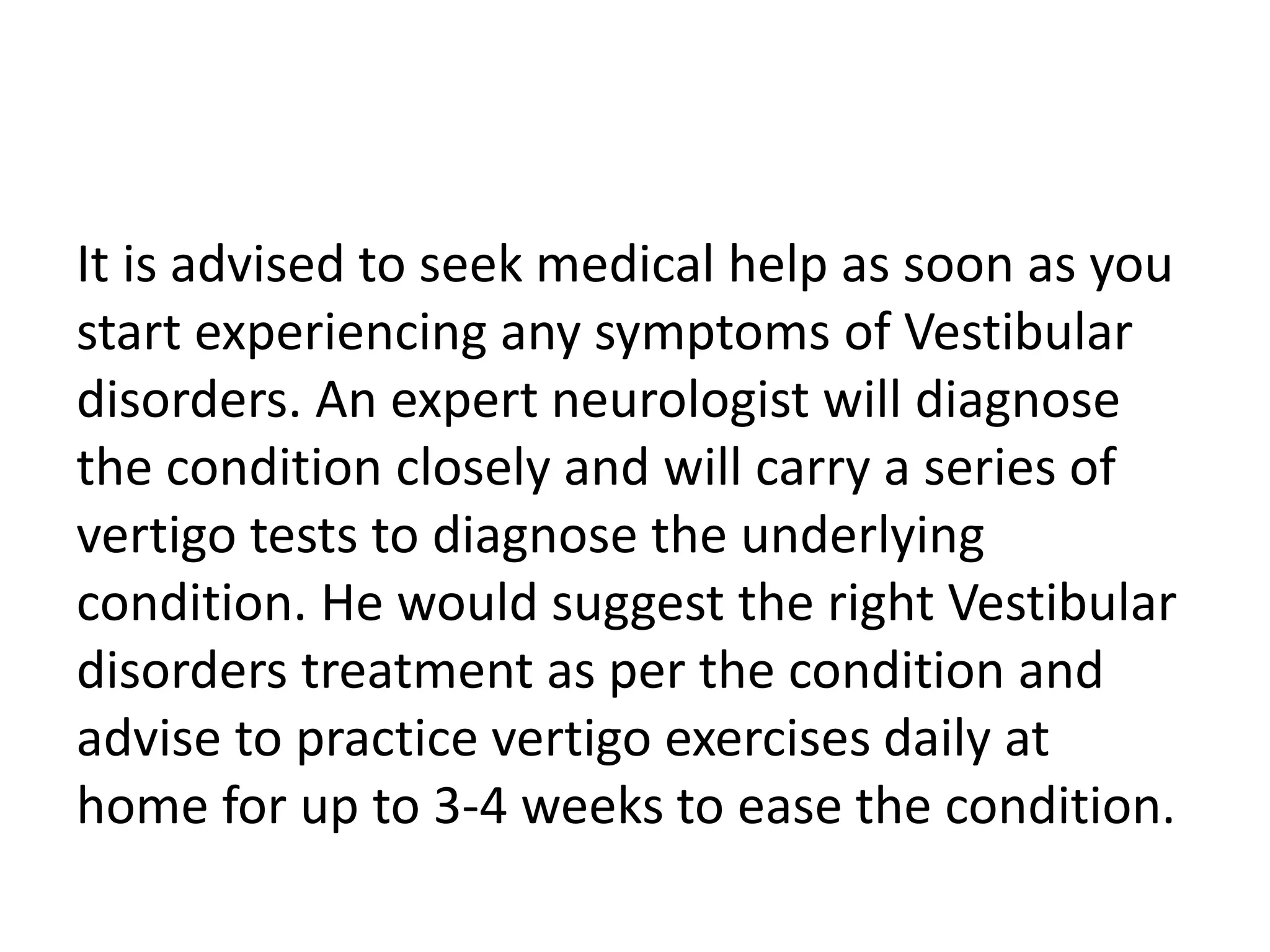 Common symptoms of vestibular disorders | PPTX