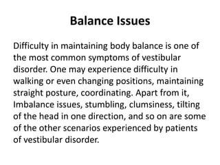 Common symptoms of vestibular disorders | PPTX