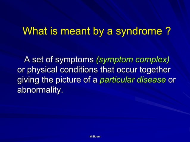 Common syndromes affecting the head & neck | PPT