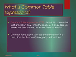 Common table expressions | PPT