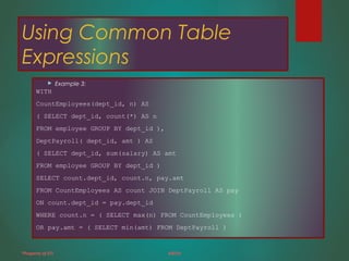Common table expressions | PPT
