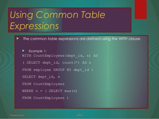 Common table expressions