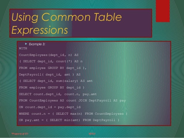 Common Table Expressions