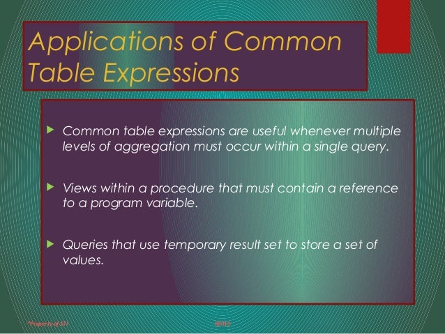 Common Table Expressions