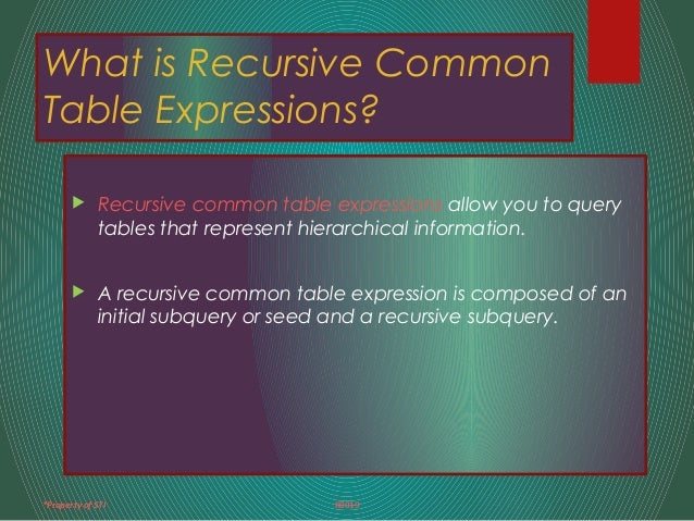 Common Table Expressions