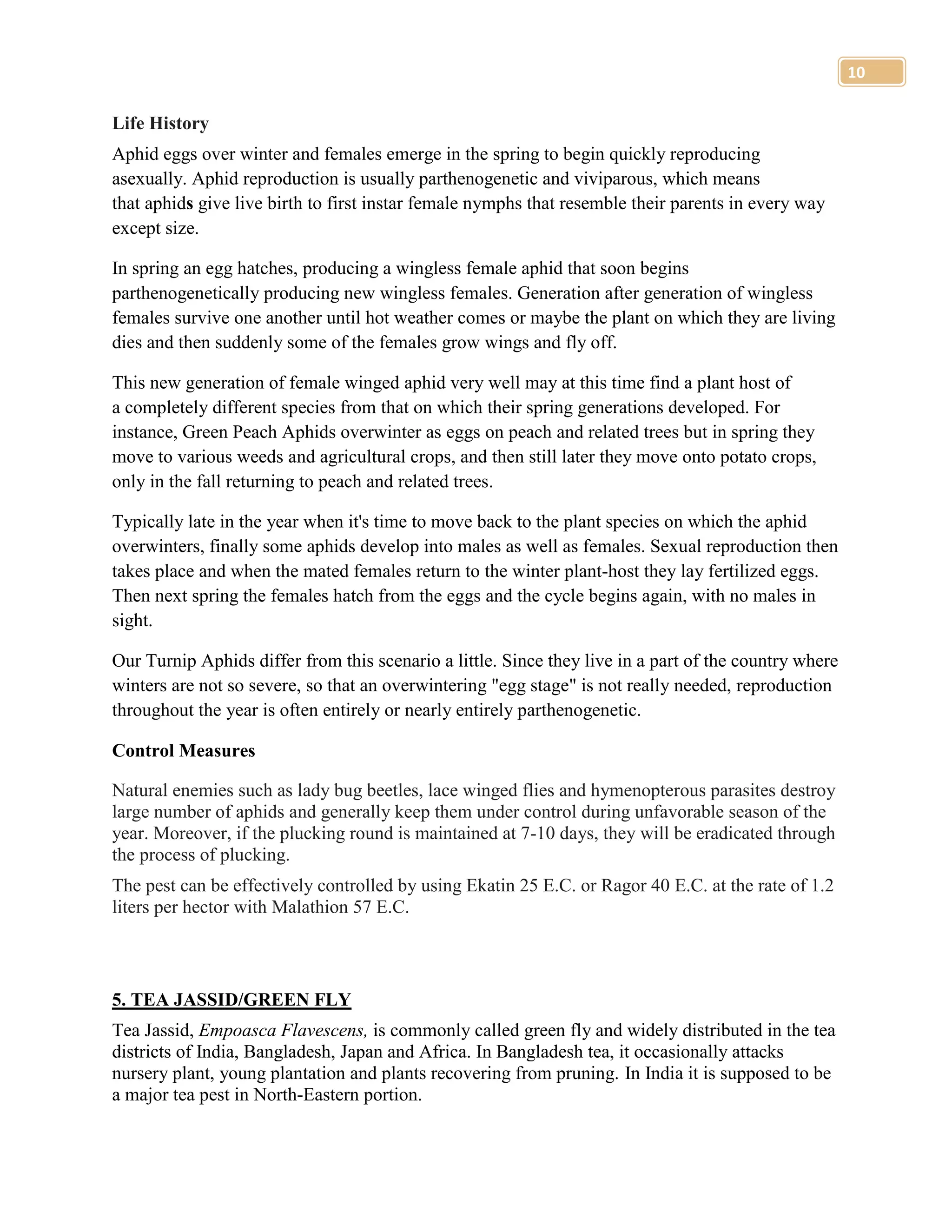 Common tea pests in bangladesh, their habit, Life Cycle & control ...