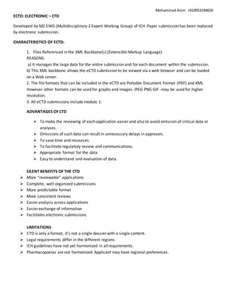 Common technical document (CTD) and electronic common technical document (eCTD) | DOCX