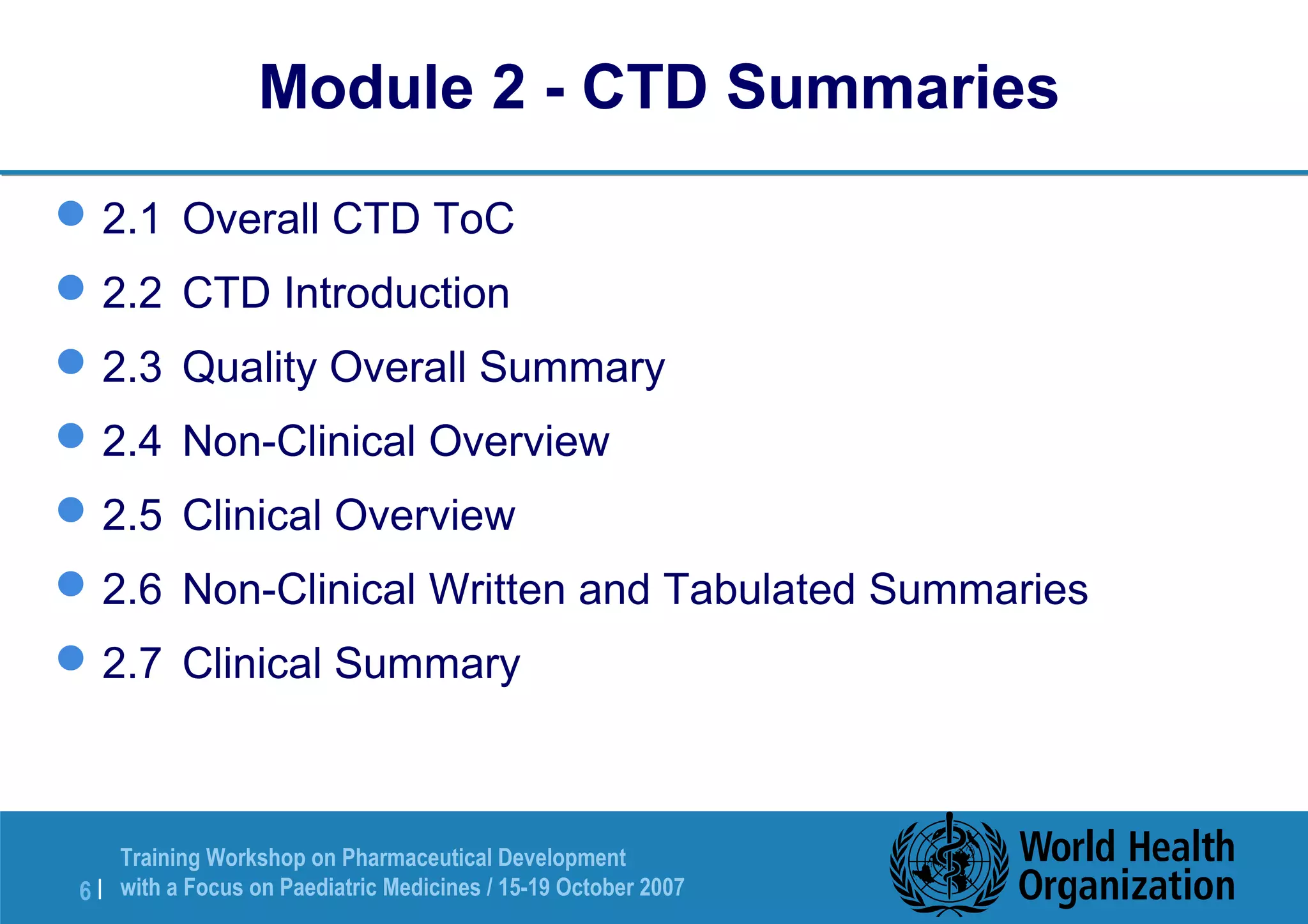 Common technical document (CTD – ICH) | PPT