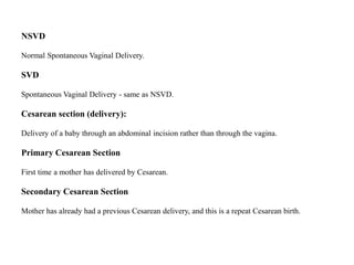 Common terminologies of obstetrics | PPTX