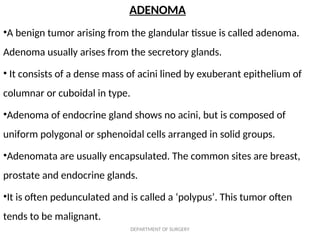 COMMON TUMORS - GENERAL DESCRIPTION PART I | PPT