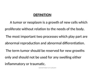 COMMON TUMORS - GENERAL DESCRIPTION PART I | PPT