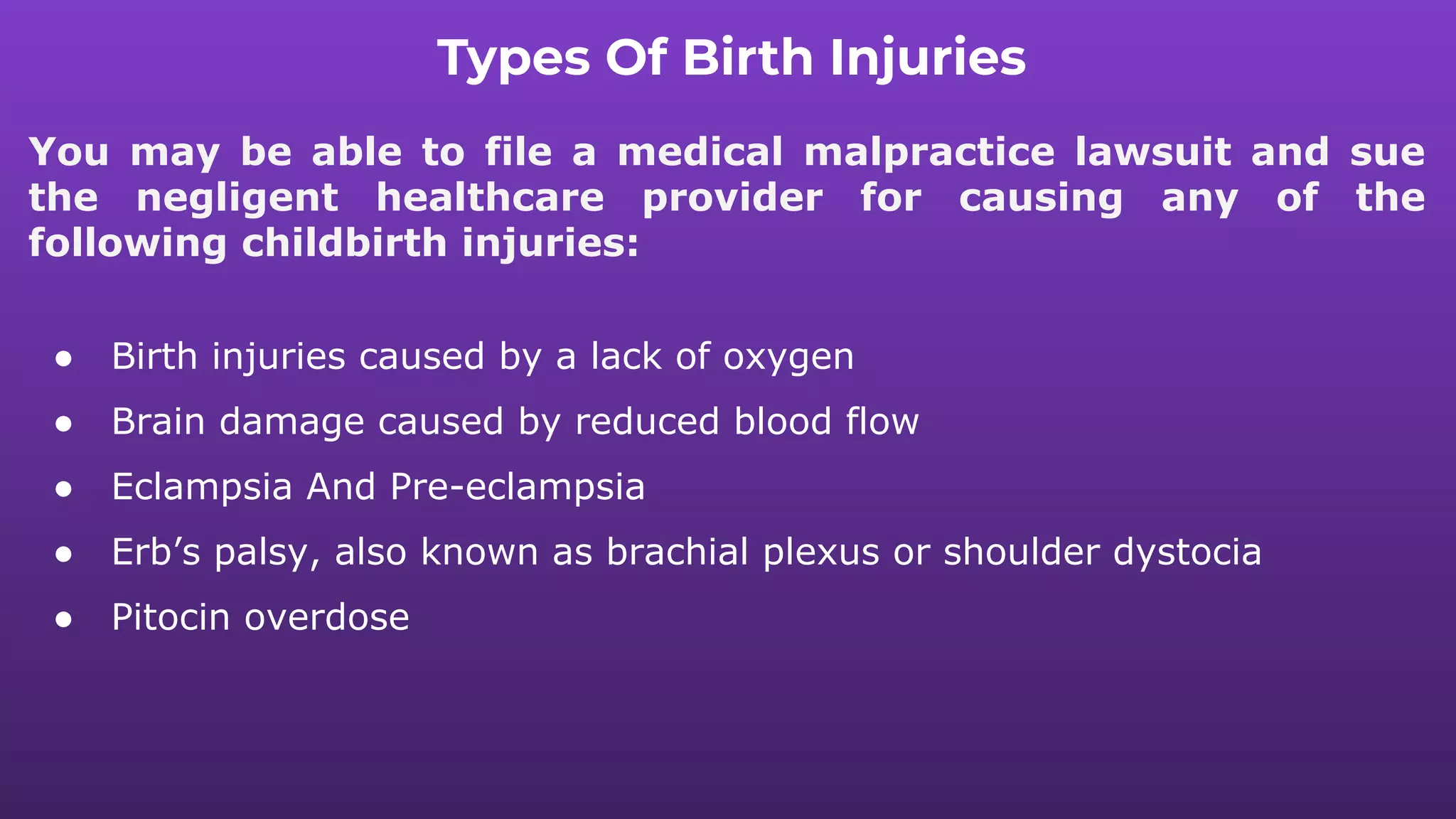 Common types of birth injuries | PDF