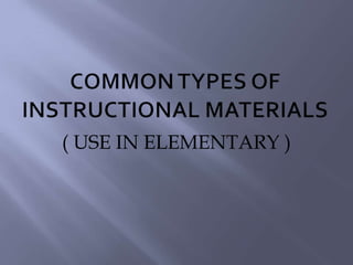 Common types of instructional materials | PPT