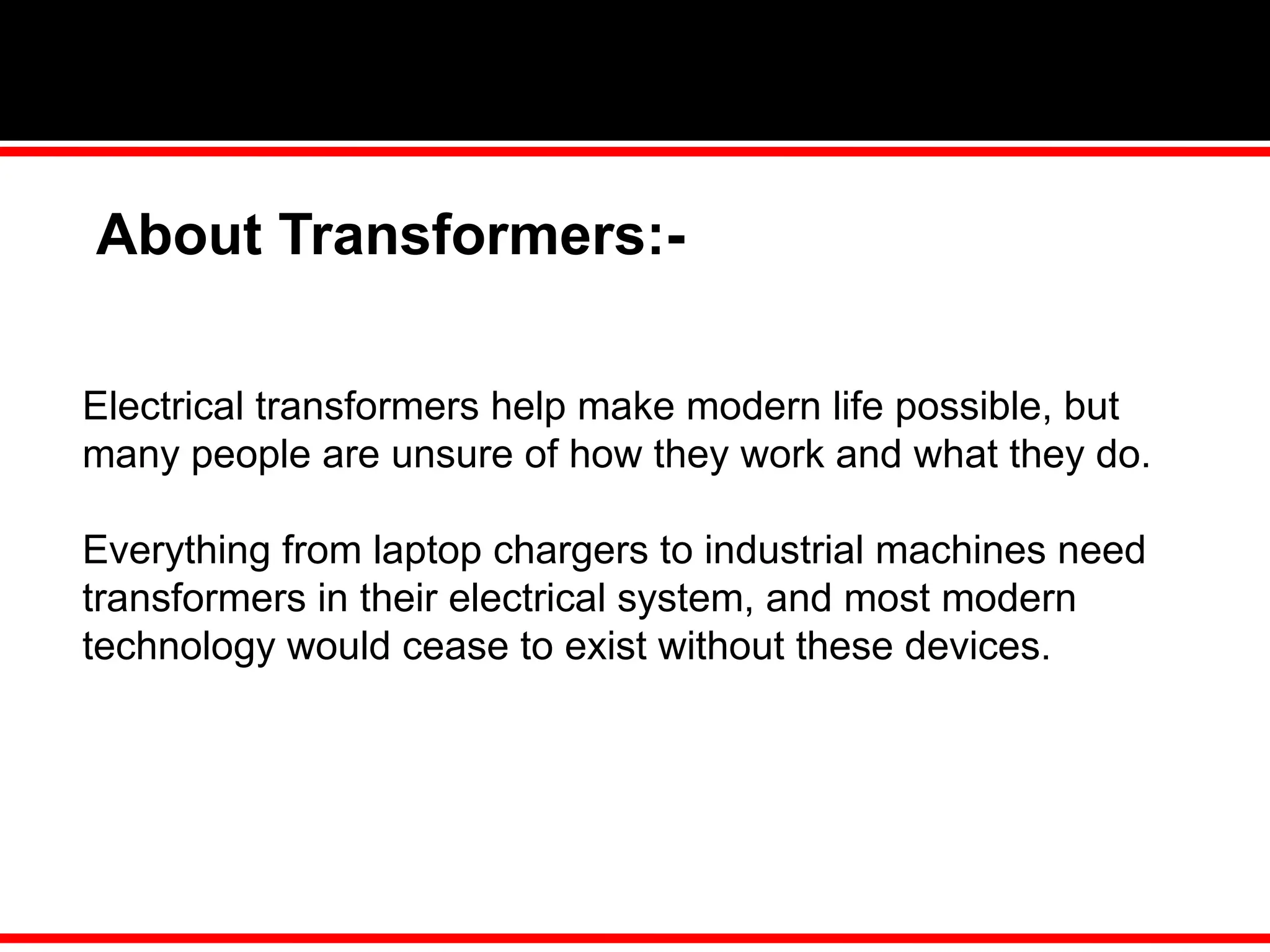 Transformer types presentation