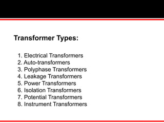 Transformers and common types of transformer | PPT