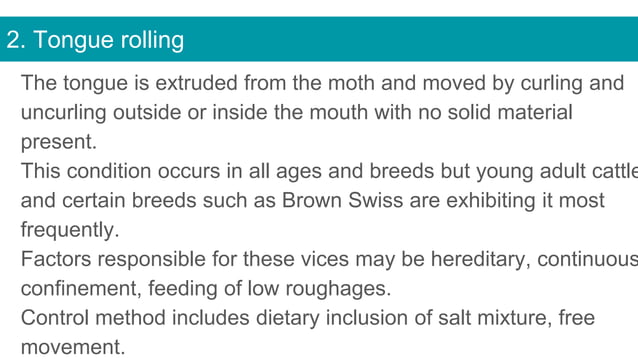 Common vices of animals (livestock) | PPTX | Veterinary Medicine | Pets