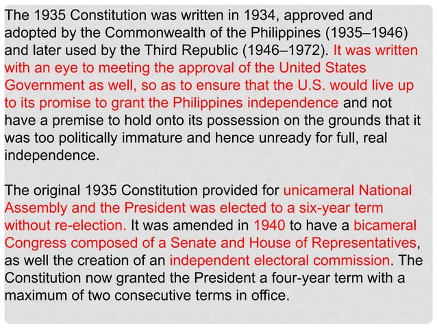 Commonwealth of the Republic of the Philippines | PPTX | Politics