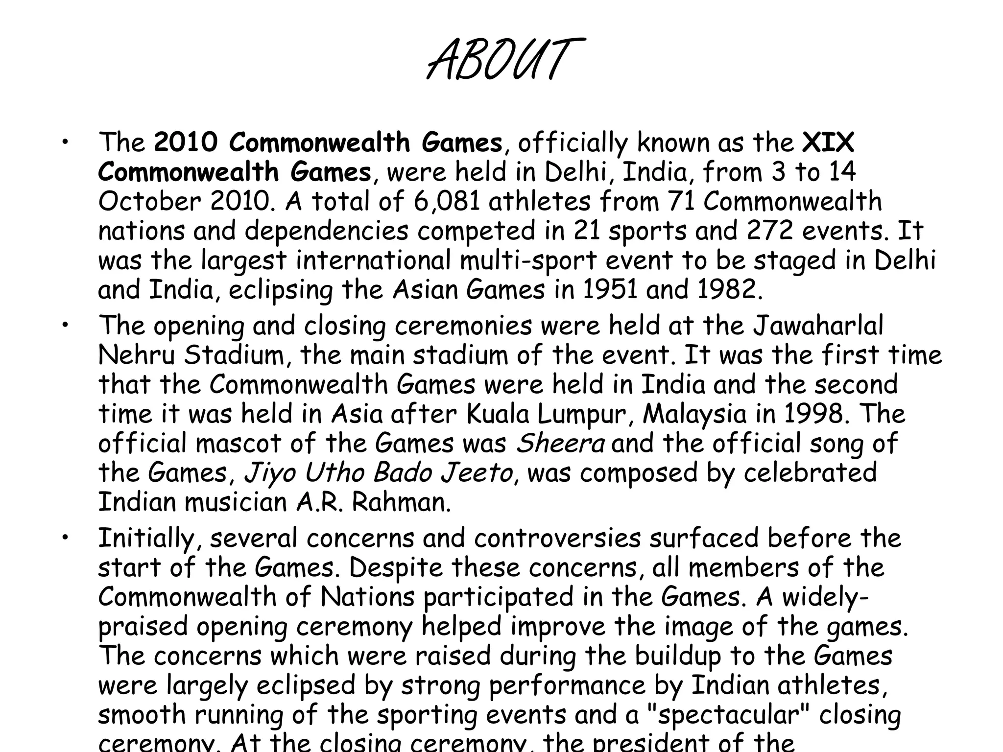 Common wealth games | PPT