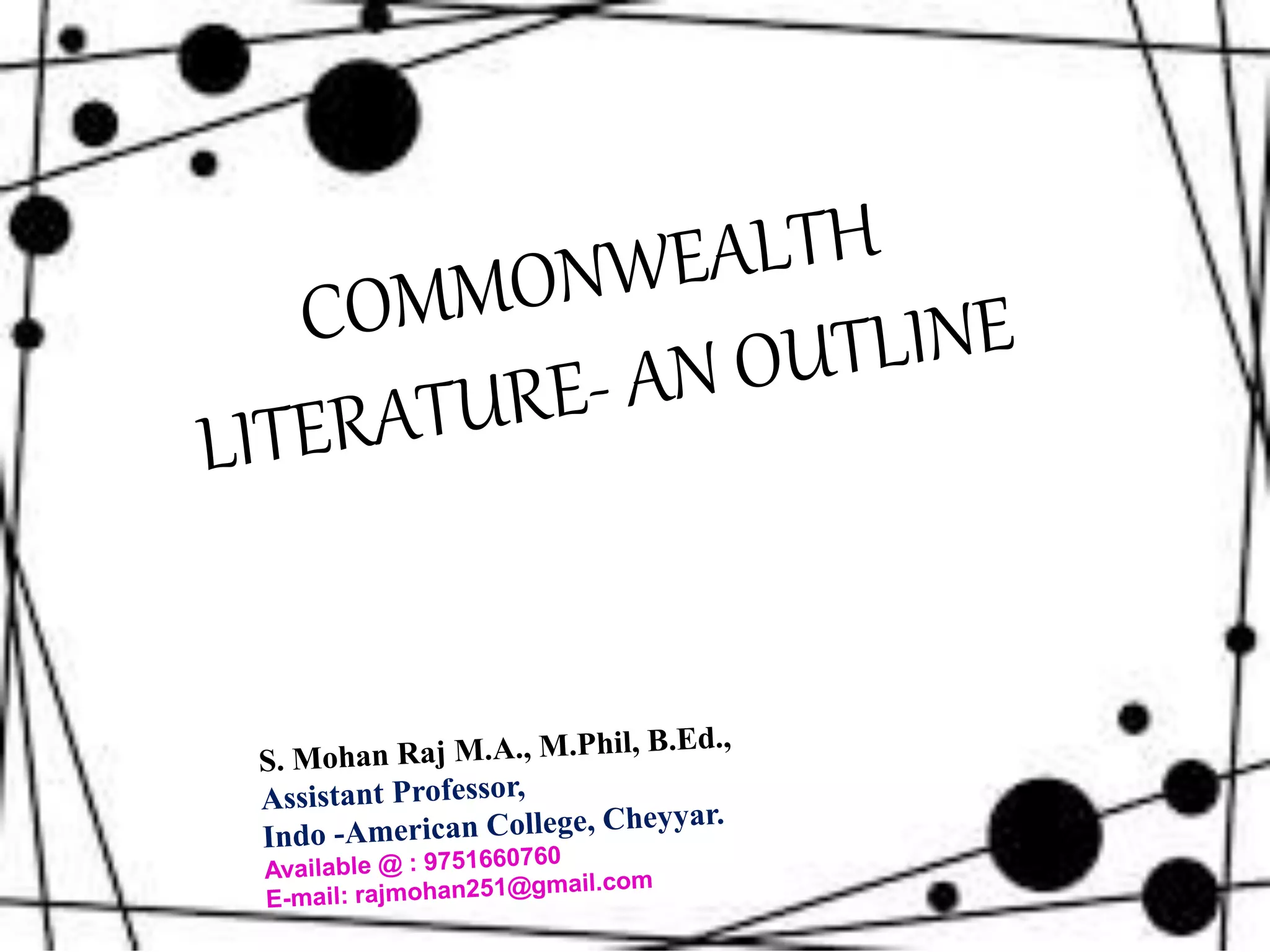 Commonwealth literature an outline | PPSX